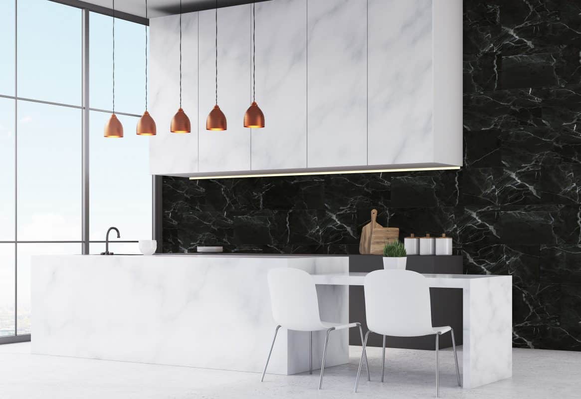 Selbstklebende XL Fliese SPC Marmor Nero Marquina schwarz Vinyl – 100% ...