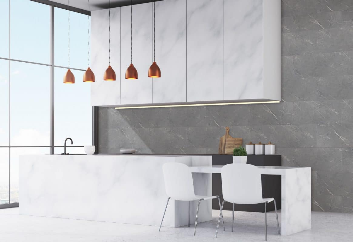 Selbstklebende XL Fliese SPC Marmor Venus grau Vinyl – 100% ...