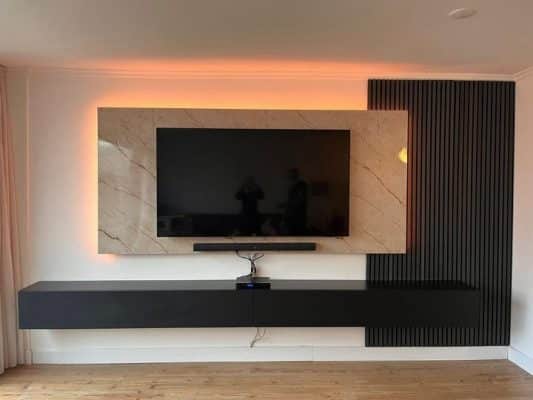 Tv Wand Marmor Optik