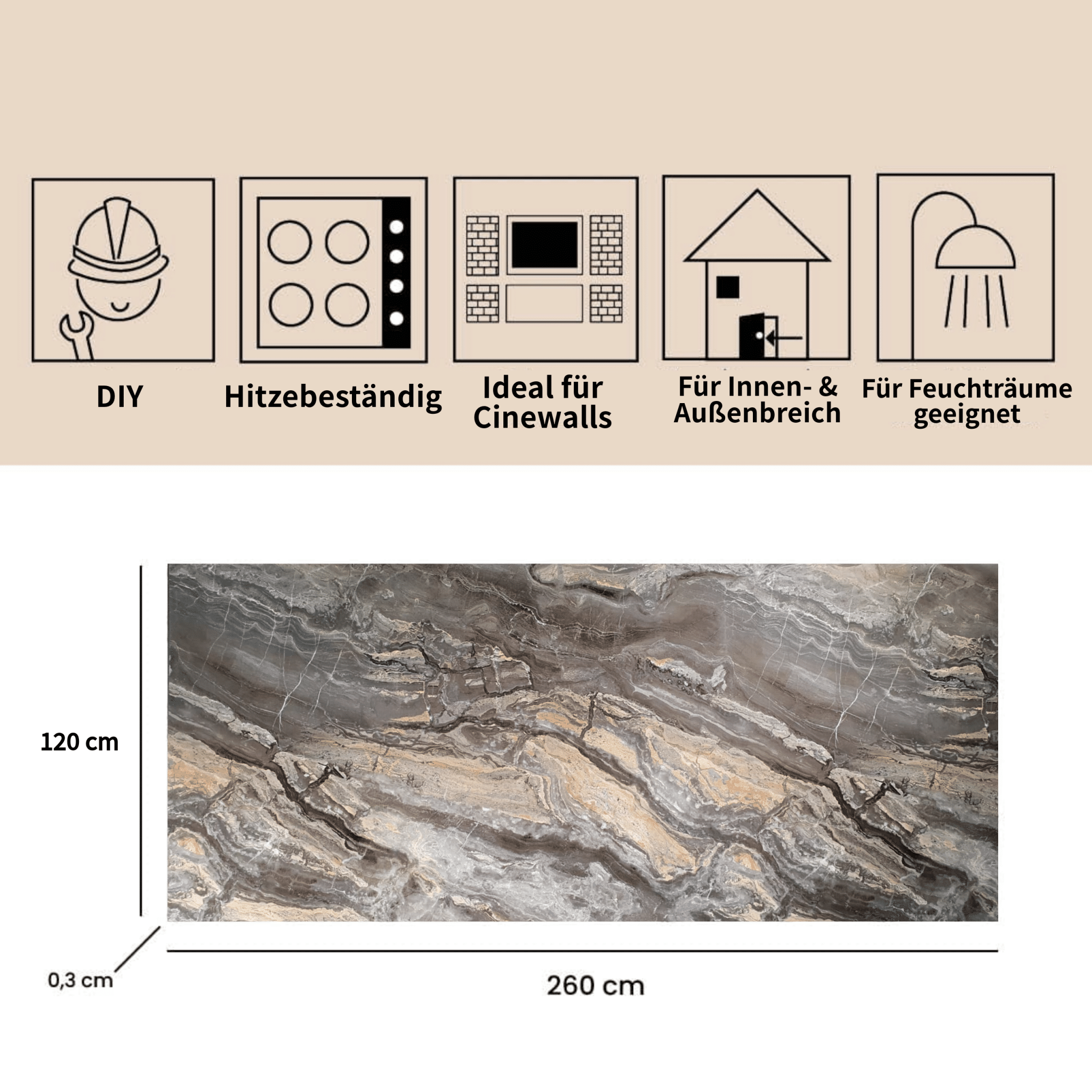 Wandverkleidung - Wandpaneele in Marmoroptik aus PVC - Wandplatten in ...